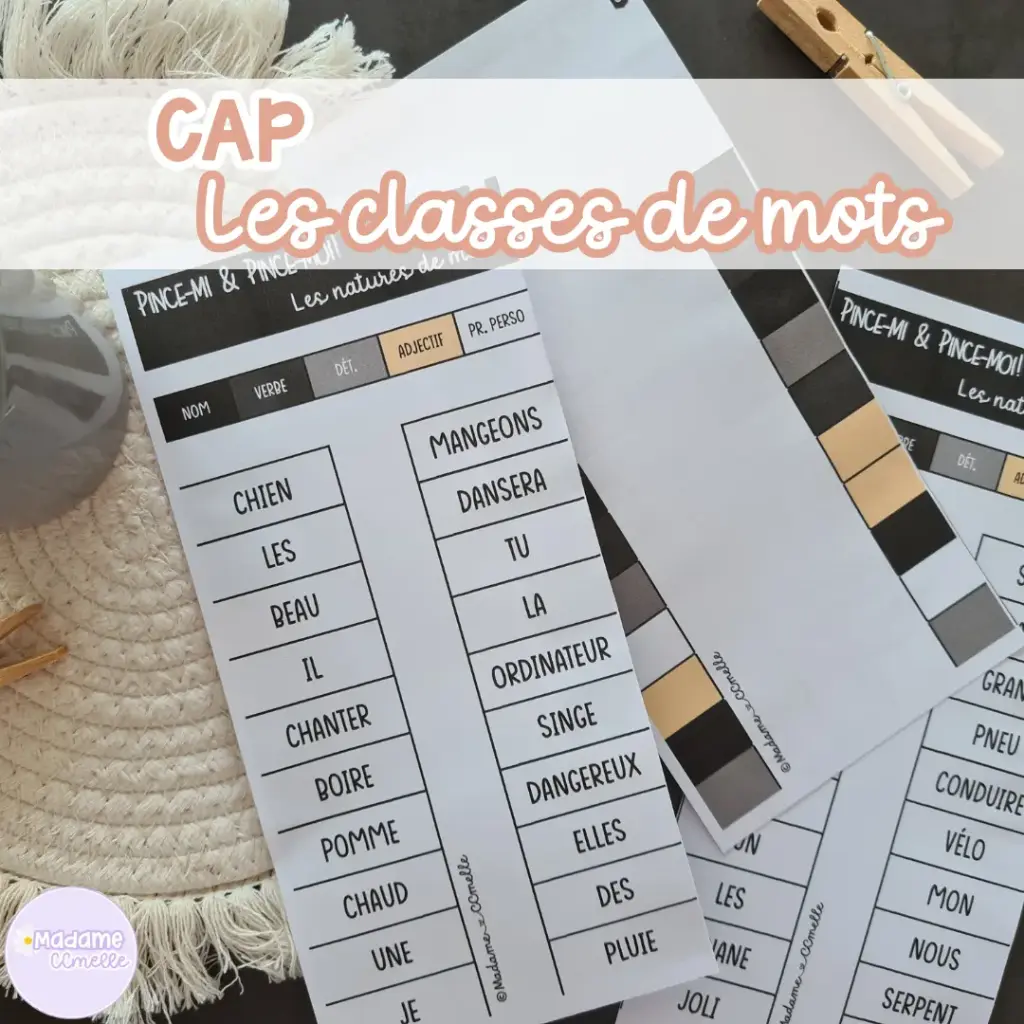 CAP : les classes de mots | Madame CCmelle
